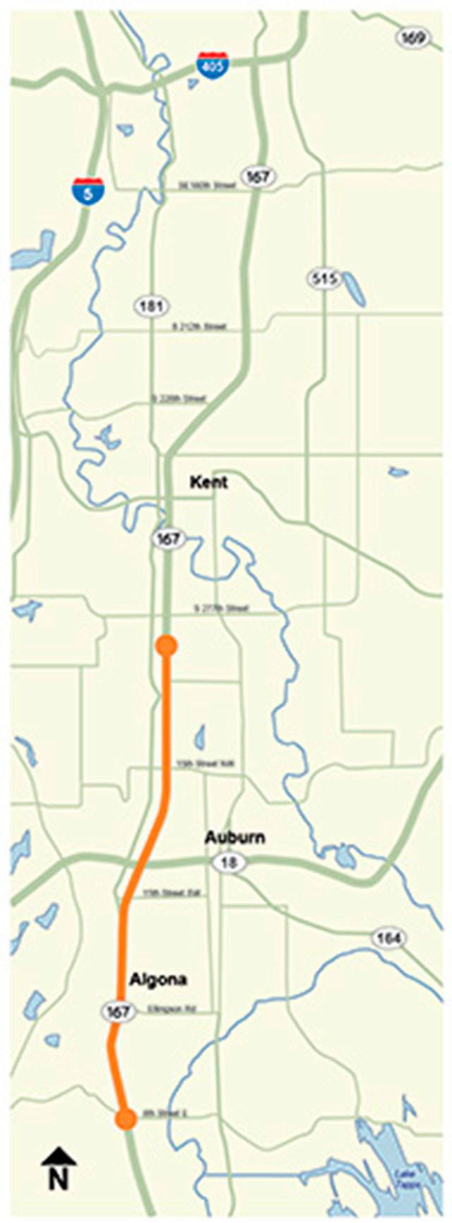 New southbound SR 167 HOT Lane extension opens Dec. 17 | Auburn Reporter