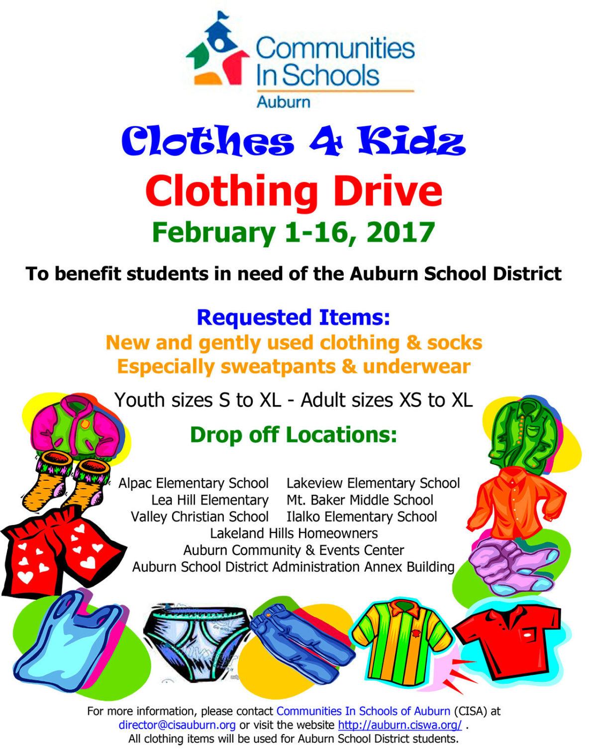 Communities In Schools of Auburn organizes clothing drive | Auburn Reporter