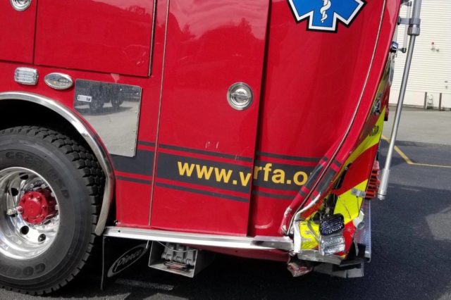 Motorist passes, crunches VRFA engine truck; no one injured | Auburn ...