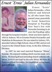 Ernest “Ernie” Julian Fernandez | Obituary | Auburn Reporter