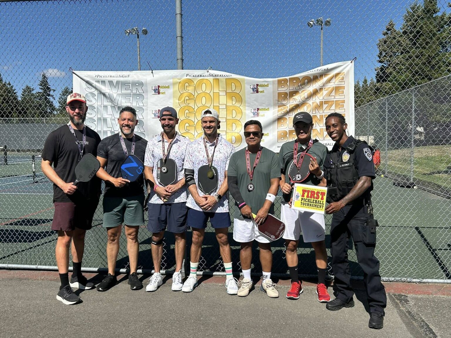 Officers and community members play pickleball | Auburn Reporter