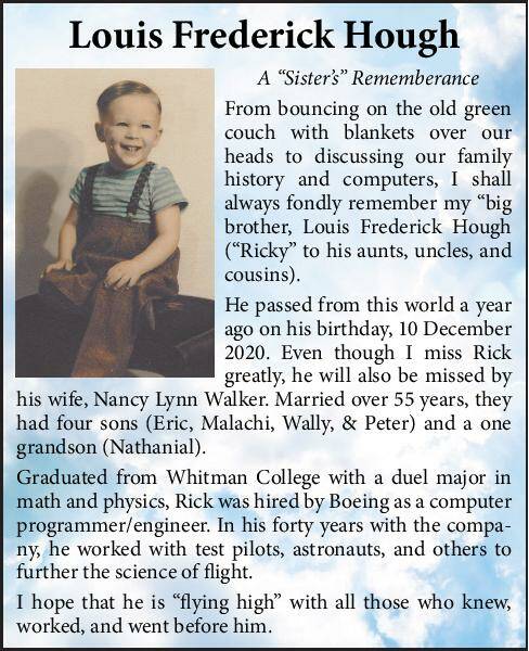 Louis Frederick Hough | Obituary | Auburn Reporter